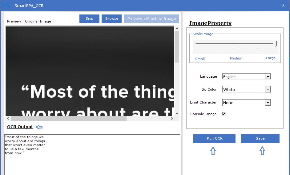 SmartRPA Cognitive Services - OCR | Robility Docs